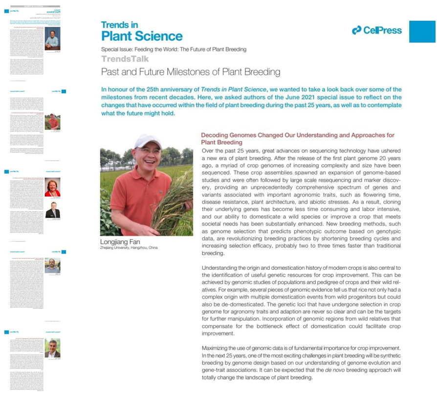 ZJU Scholar invited to reflect on past and future milestones of plant ...