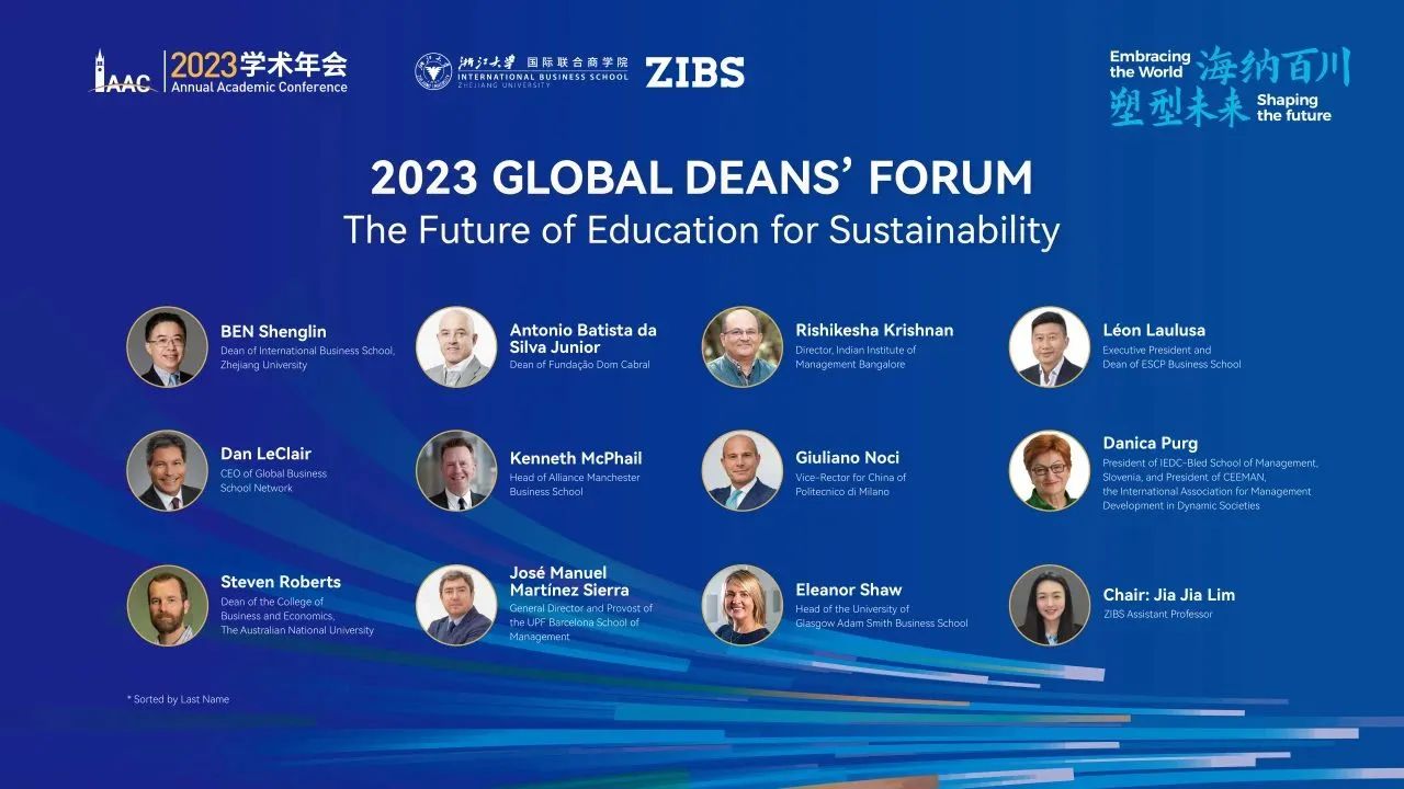 ZIBS Third Global Deans' Forum—The Future of Education for Sustainability